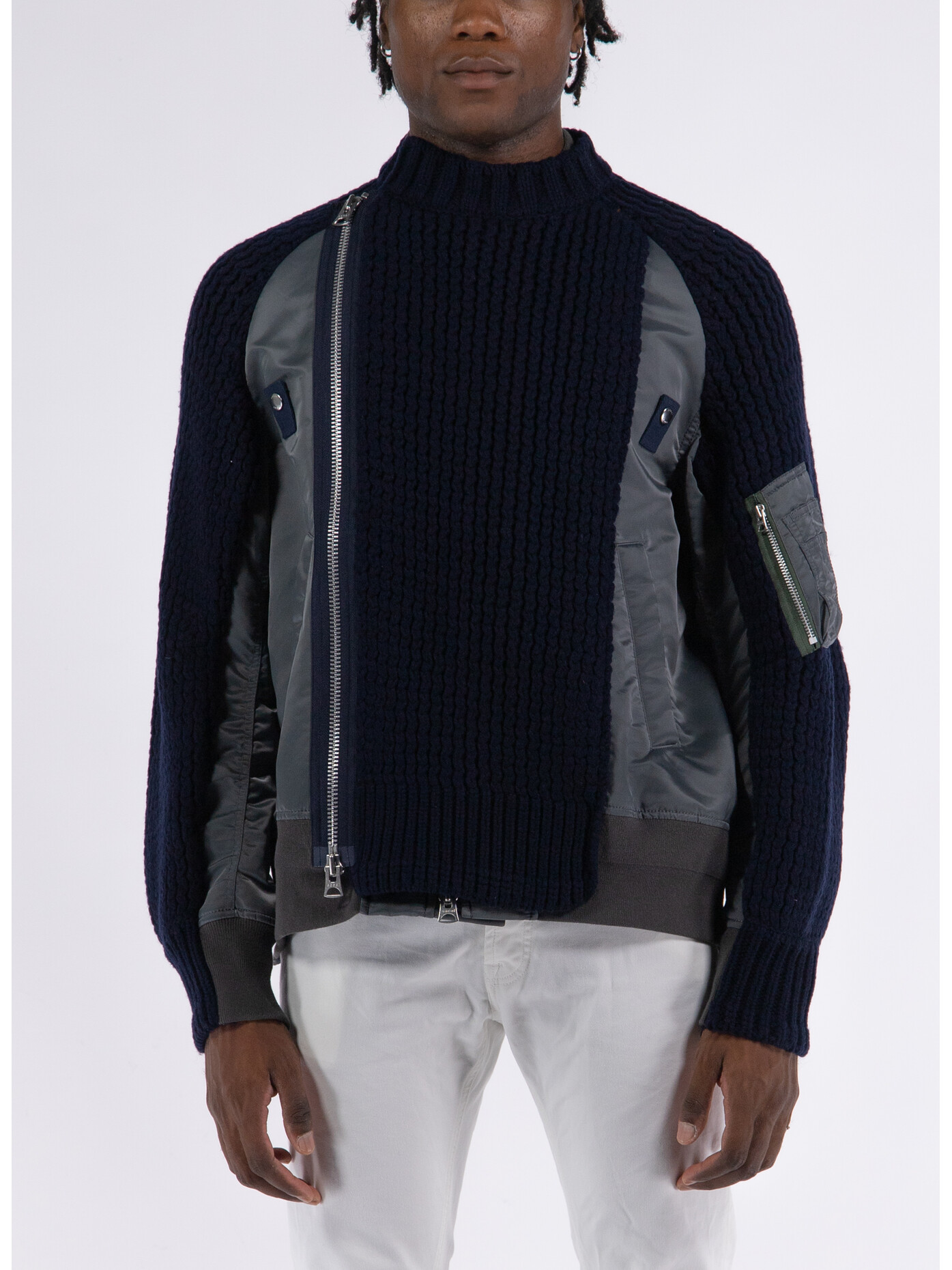 SACAI GIACCA NYLON TWILL MIX BLOUSON | a461726-125230 | Susi SACAI GIACCA NYLON TWILL MIX BLOUSON | a461726-125230 | Susi