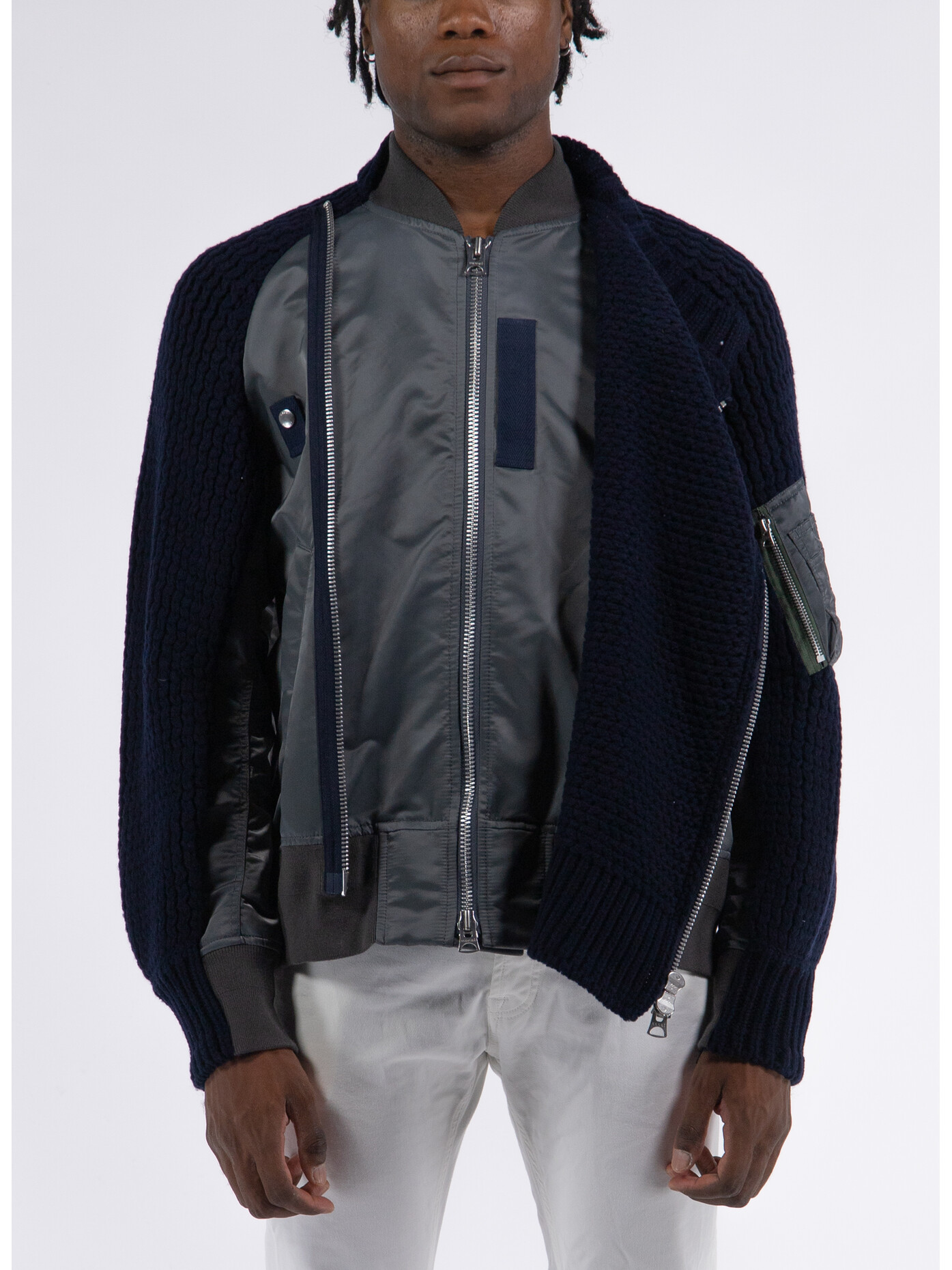 SACAI GIACCA NYLON TWILL MIX BLOUSON | a461726-125230 | Susi SACAI GIACCA NYLON TWILL MIX BLOUSON | a461726-125230 | Susi